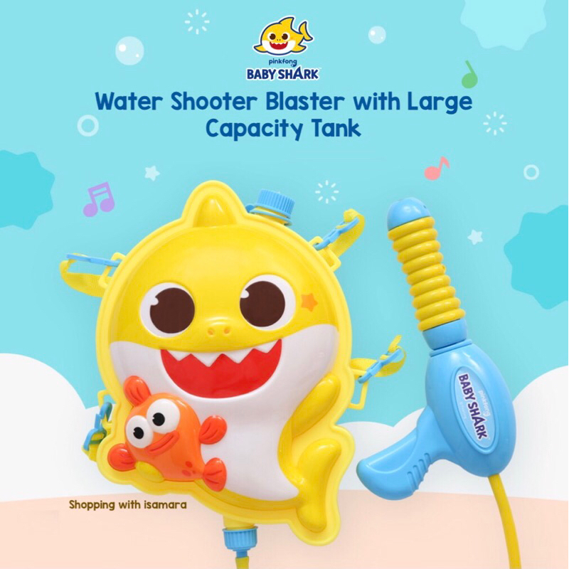 Pinkfong Baby Shark Water Shooter Blaster with Large Capacity Tank ...
