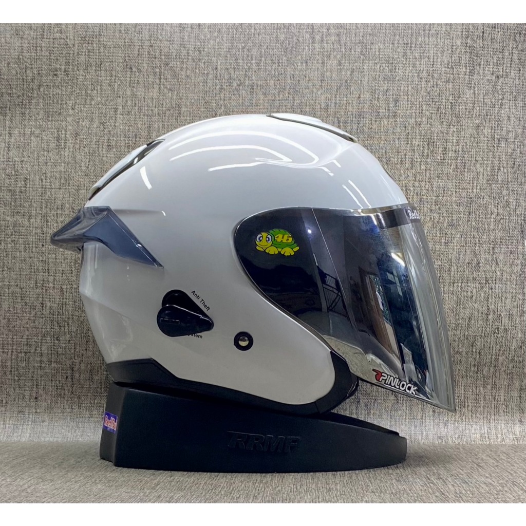 Half FACE Helmet KYT KYOTO SOLID WHITE Handsome Package - VISOR IRIDIUM ...