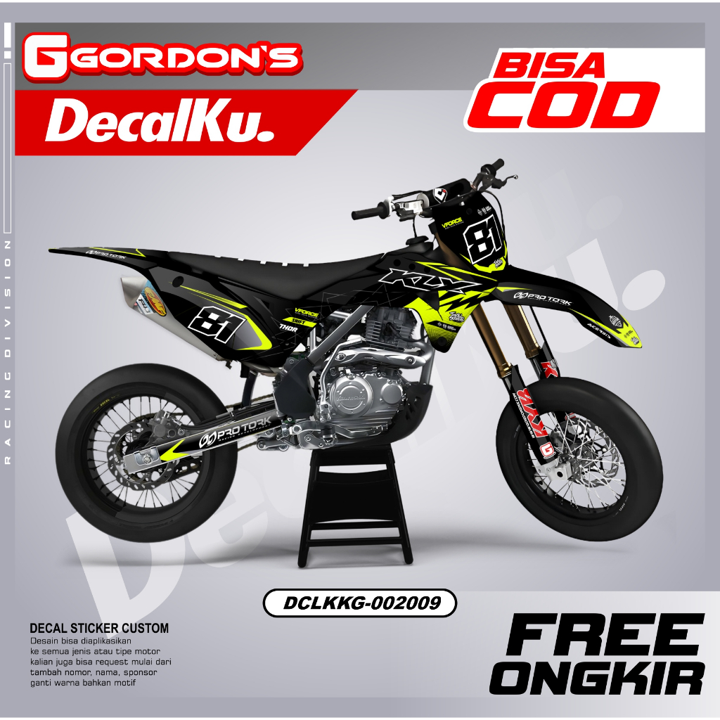 Decal KLX GORDON FULL BODY - DEKAL STICKER Motorcycle KAWASAKI KLX ...