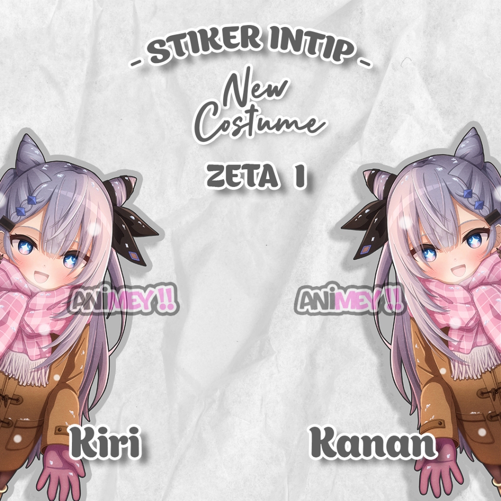 Vestia Zeta New Costume Side Peek Sticker/Waterproof Anime Sticker ...