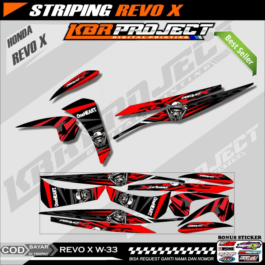 Revo X Sticker STRIPING PREMIUM Cool Motorcycle LIS Variation REVO X ...