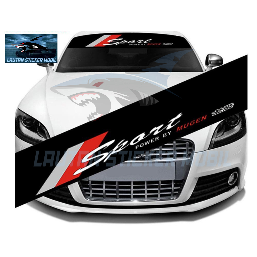 Cutting mugen sports car windshield stickers, honda power car window ...