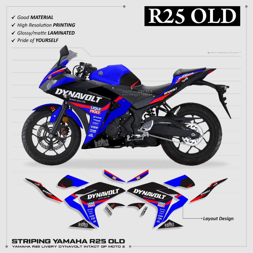 Striping YAMAHA R25 OLD/YAMAHA YZF R25/STRIPING Sticker YAMAHA R25 ...