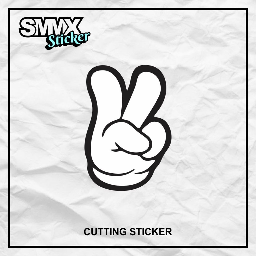 Mickey Hand Sign Peace Emoticon Cutting Sticker | Shopee Malaysia