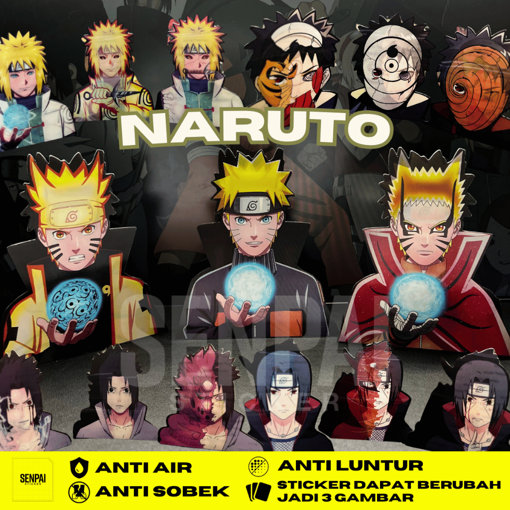 Naruto STICKER Anime 3D SENPAI STICKER TER Waterproof Anti-Fade STICKER ...