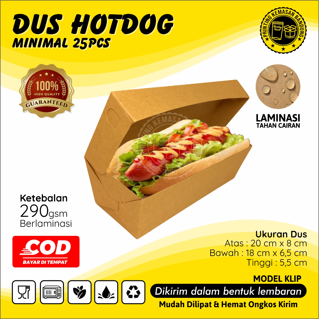 Box Hot Dog Hotdog Paper Kraft 290gsm Box Food Packaging Banana Grilled ...