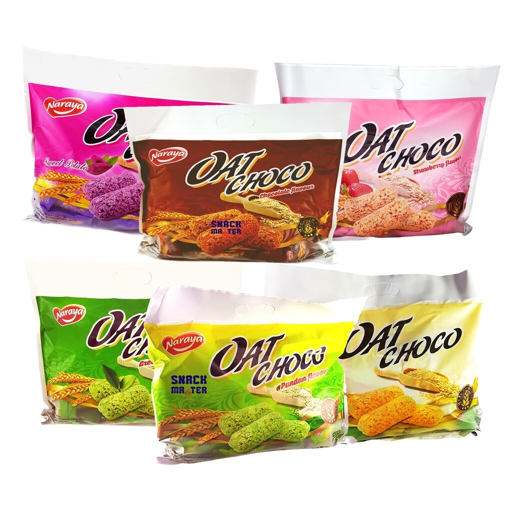 Naraya Oat Choco Pandan Snack Snack, Chocolate, Original, Green Tea ...