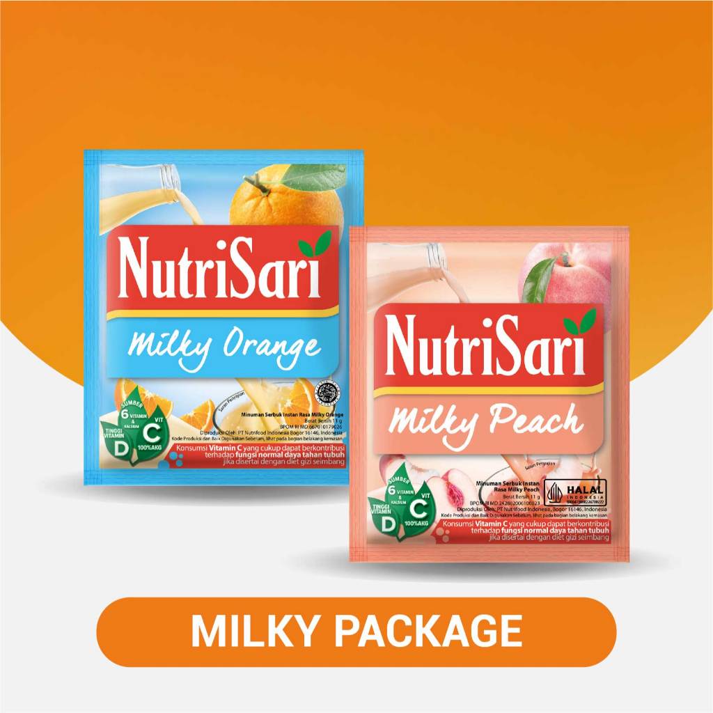 Milky Package - NutriSari Milky Peach & Milky Orange (40 SCH) | Shopee ...