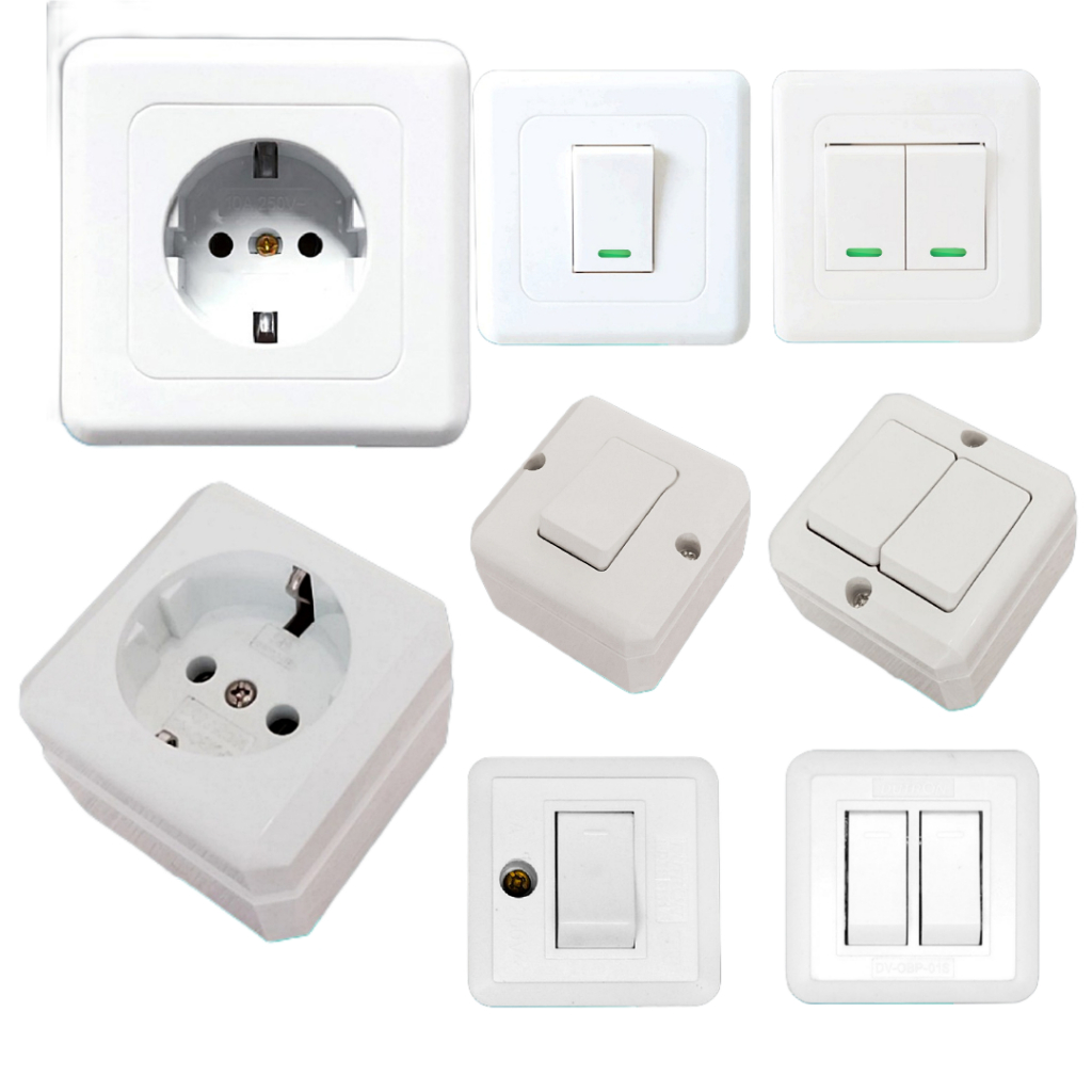 Inbow Outbow Single Double Engkel Series Socket Switch | Shopee Malaysia