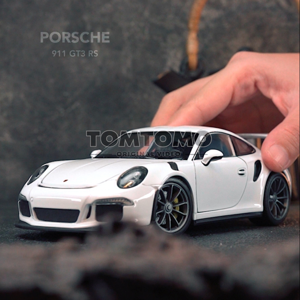 Pure White Porsche 911 GT3 RS Sport Miniature Racing Interior Display ...