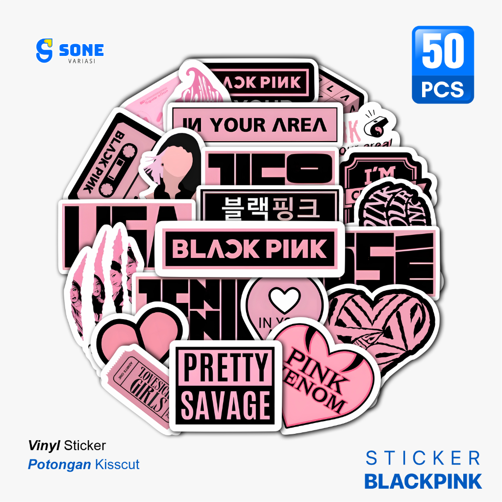 Black Pink Kpop Vinyl Waterproof Sticker Pack for Journal Book Sticker ...