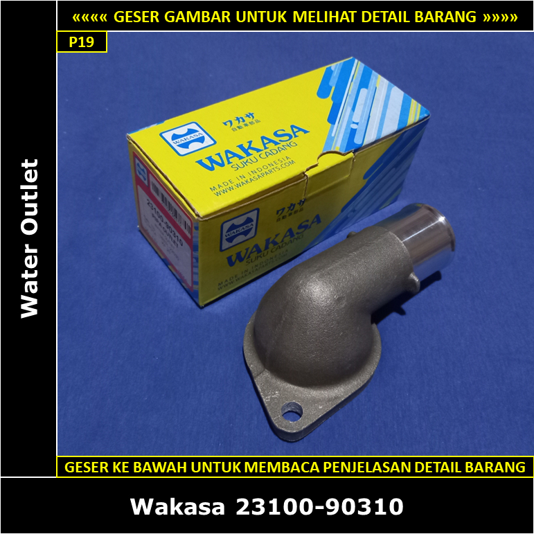 Water Outlet Toyota Kijang Kotak Doyok 1300 cc 4K KF20 1981-1985 Wakasa ...