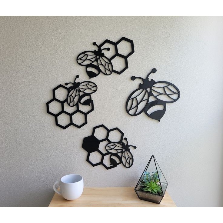HIASAN DINDING Bee WASP WALL DECORATION A SET OF AESTHETIC HOME ...