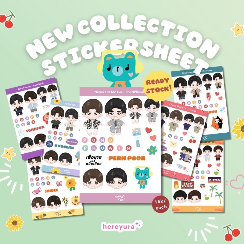 STICKERSHEET Jimmysea Brightwin Taynew EarthMix Jongdunk Firstkhao BKPP ...