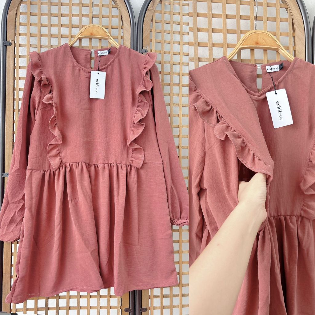 ELLA - Tunic Top Opening Right Left Slit Couple Mom Baby Breastfeeding Clothes Busui Bumil ...