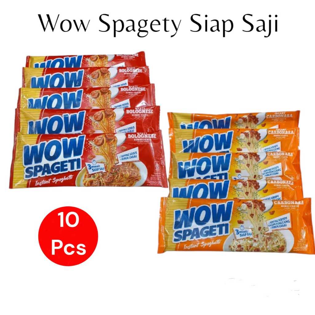 Package of 10 Pcs Wow Spaghetti Instant Pasta Mix Carbonara Bolognese ...