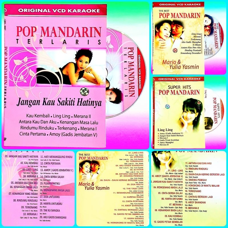 DVD Original ORIGINAL Cassette VCD KARAOKE Songs TEMBANG Memories Of MANDARIN INDONESIA-Song ...