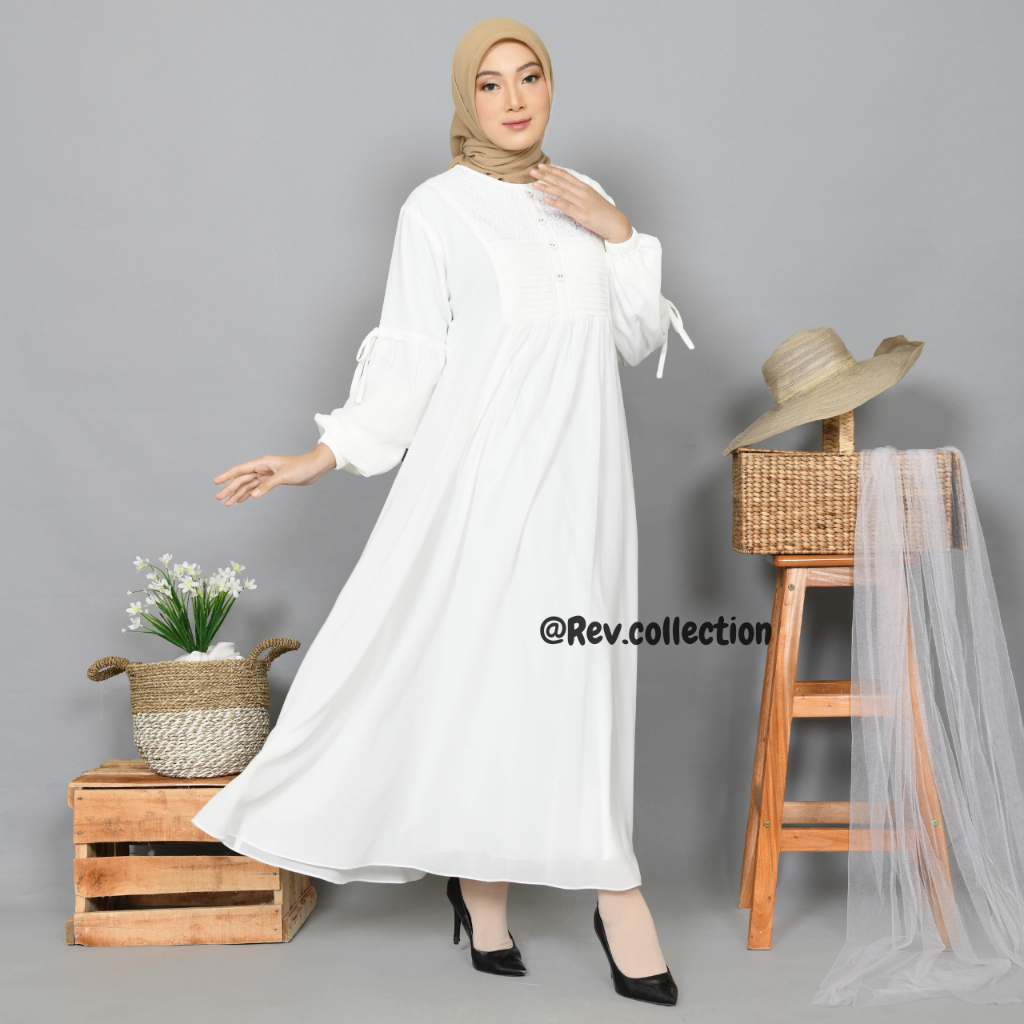 PUTIH Plain White Robe Lace White Robe White Robe For Hajj And Umrah ...