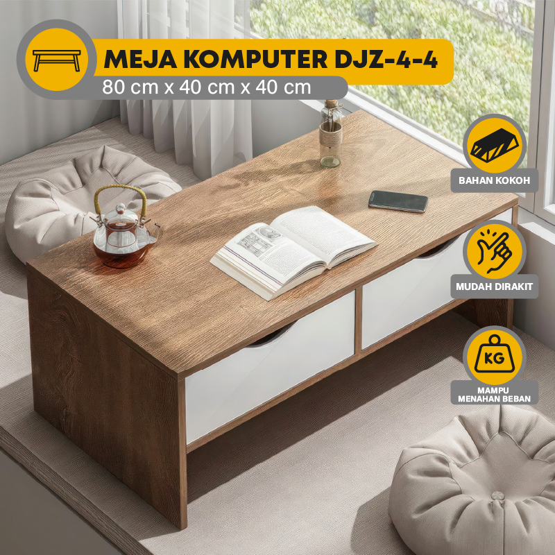KAYU PUTIH World Home Minimalist Guest Table 2-drawer Model Fiber Color ...