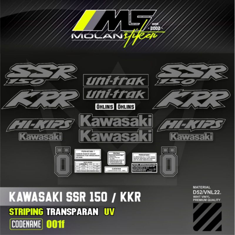 Decal Sticker Striping Transparent Variation Uv Ninja SSR 150 Thailand ...