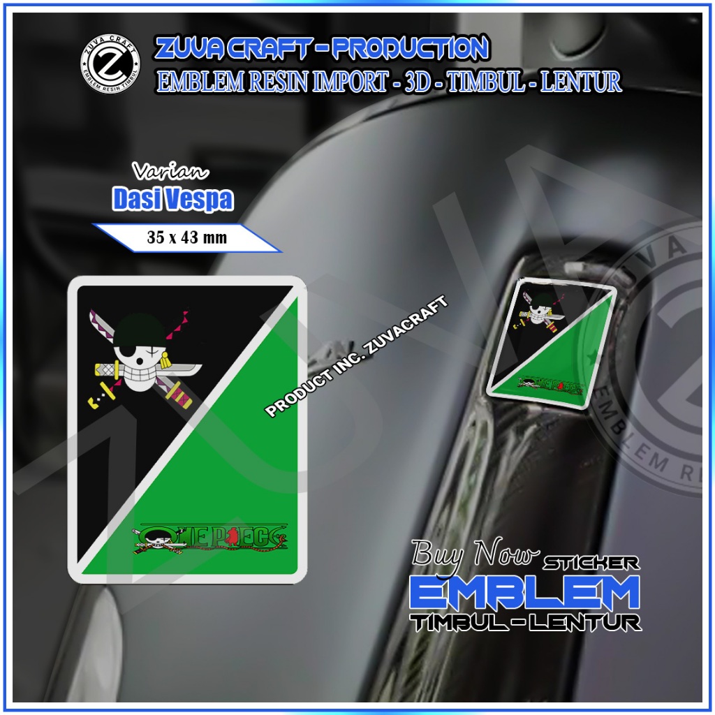 VESPA LOGO EMBLEM STICKER ZORO embossed EMBLEM VESPA STICKER VESPA TIE ...