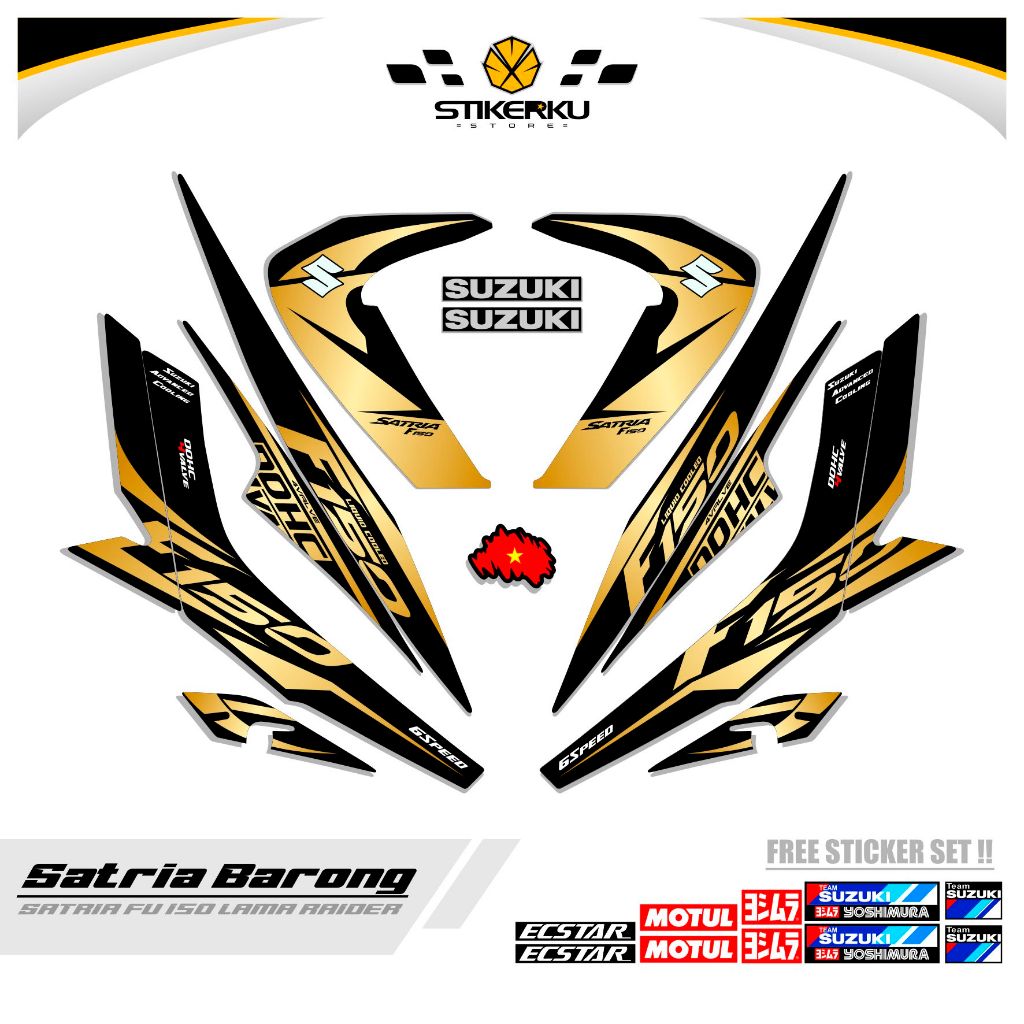 Satria BARONG STICKER / MTF 7 / STRIPING SATRIA 150 LAMA / RAIDER 150 ...