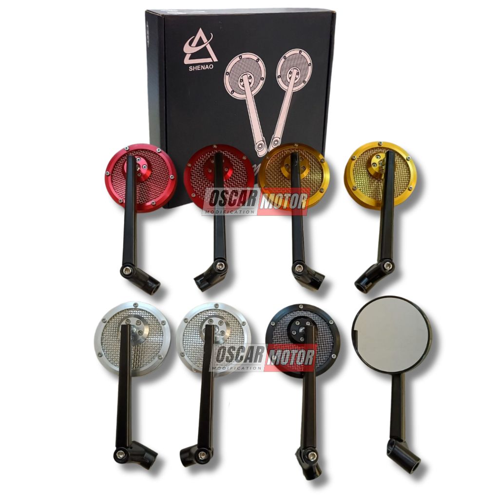 Round Rear View Mirror Full Cnc Wire Net RM Black Style Filter Rear ...