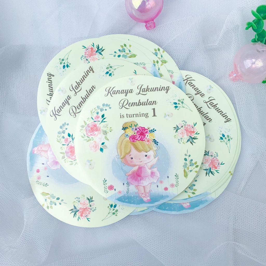 Ballerina Cute Princess Sticker Birthday/Sticker Pudding/Tumpeng ...