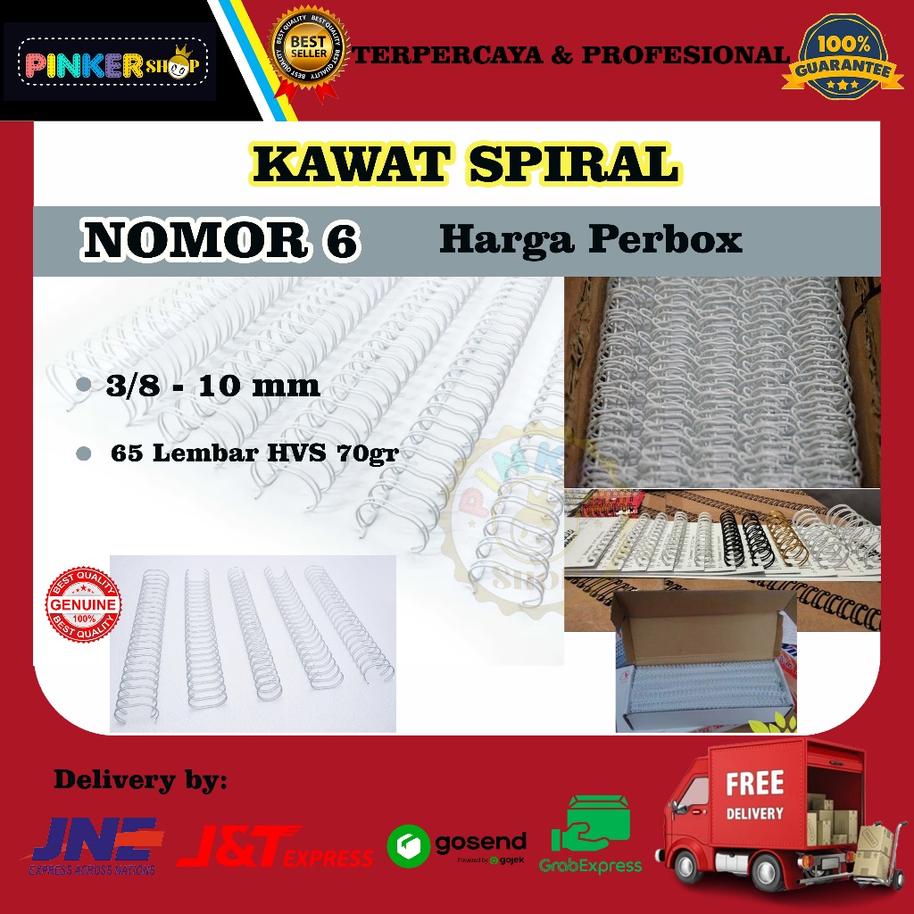 PUTIH Spiral Wire A4 3/8 White Spiral Wire 3rds 8 Ring Wire Number 6 ...