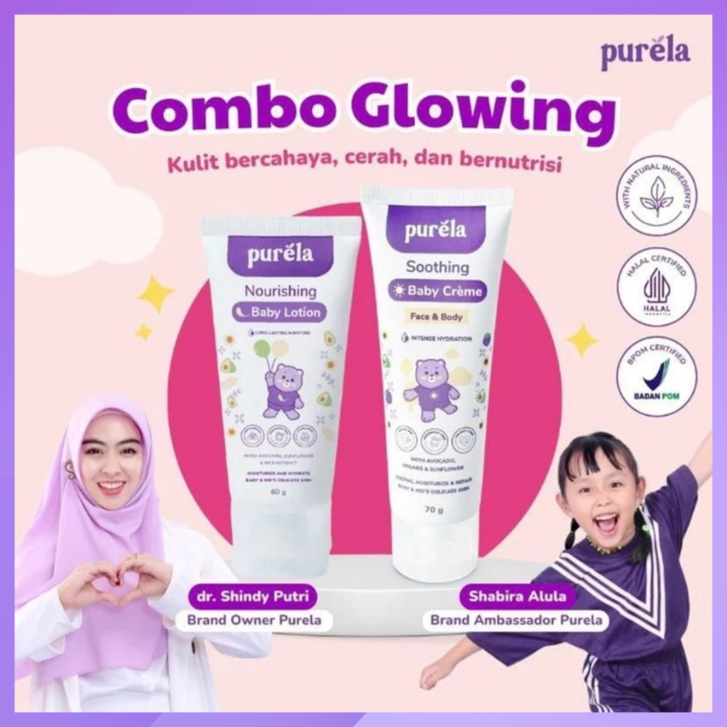 Purela Combo Glowing (Soothing Baby Creme And Nourishing Baby Lotion ...