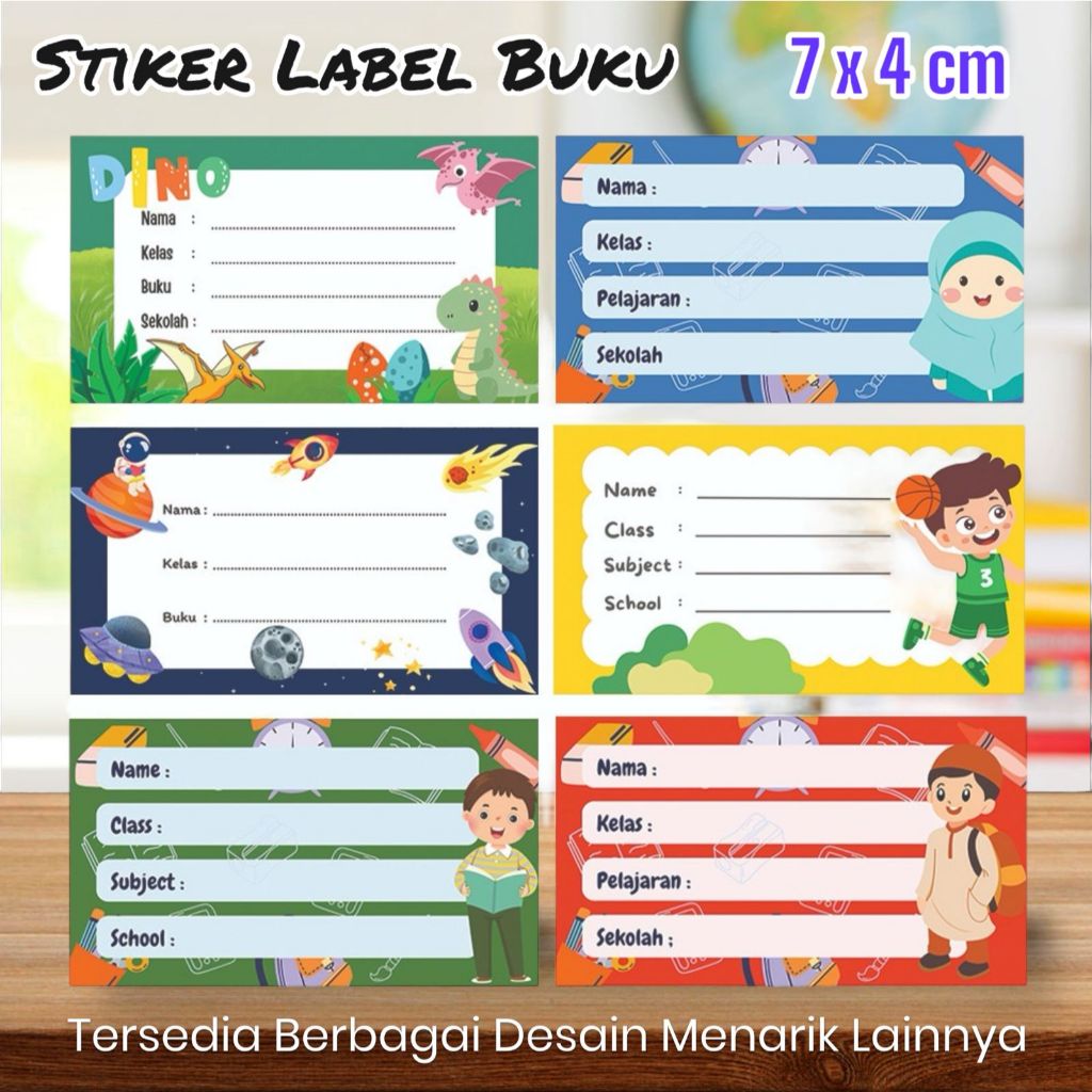 Name Label Sticker, Boy Girl Character School Textbook Sticker | Shopee ...