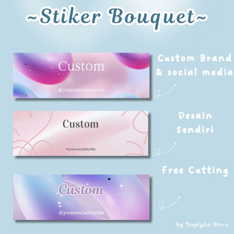 Flower Bouquet Label Sticker Custom Costum Flower Bouquet Sticker ...