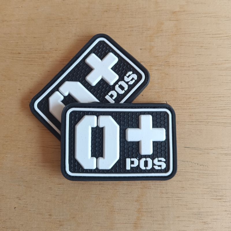 Patch rubber logo Blood Type O+ velcro rubber emblem patch | Shopee ...