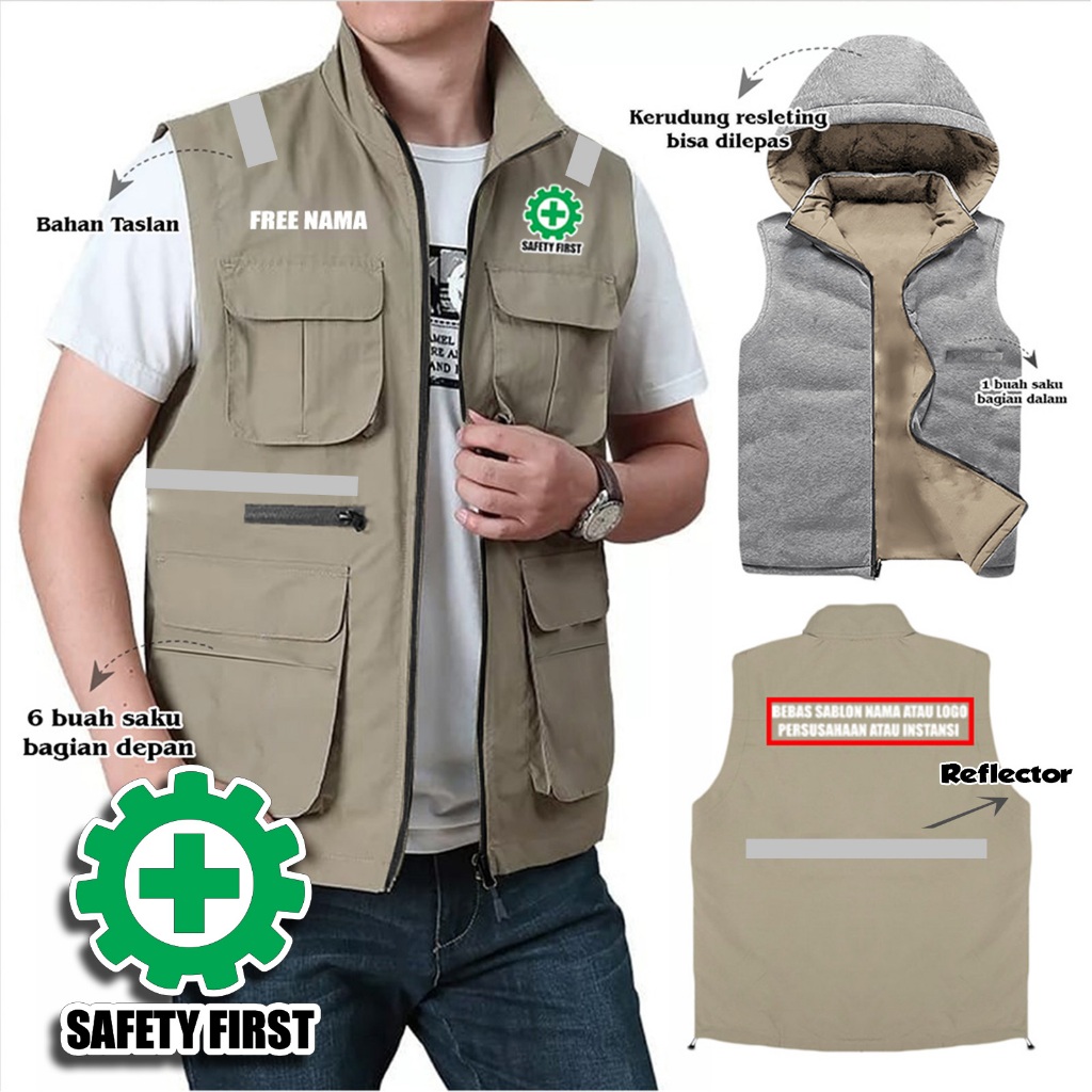 K3 SAFETY POCKET VEST JACKET USING REFLECTIVE - NEWEST PARACHUTE ...