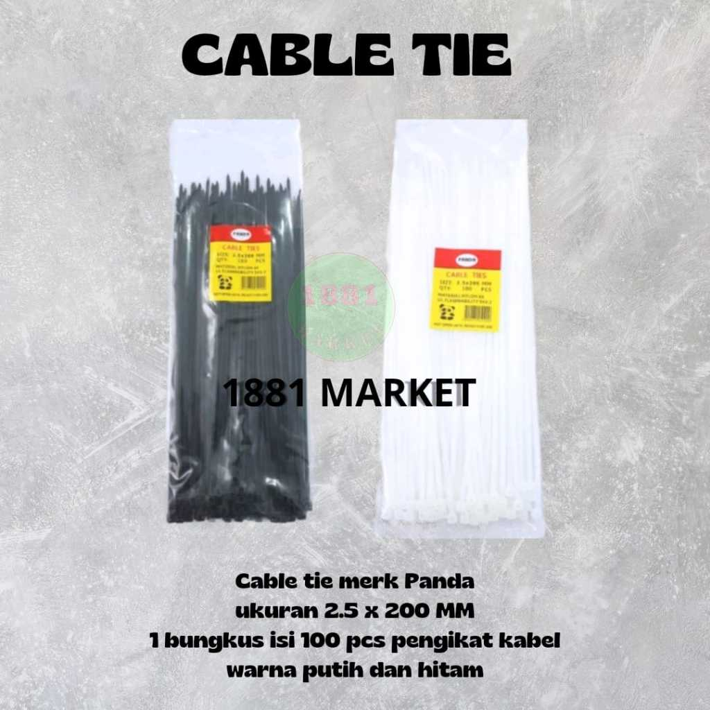 HITAM PUTIH Cable TIE 2.5 X 200 CONTENTS 100 COLORS BLACK & WHITE ...