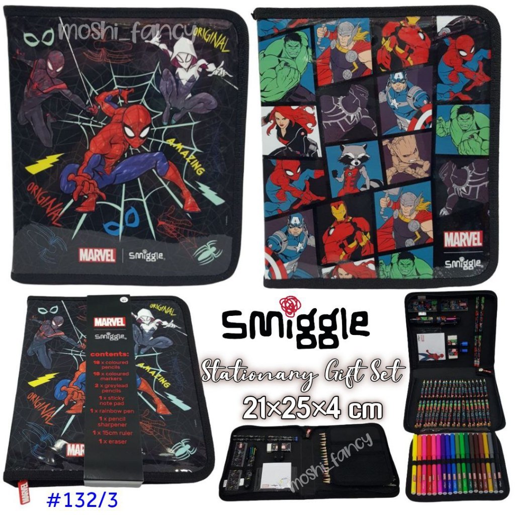 Smiggle Midi Zip Kit Stationary Gift Set Spiderman Marvel Studio ...