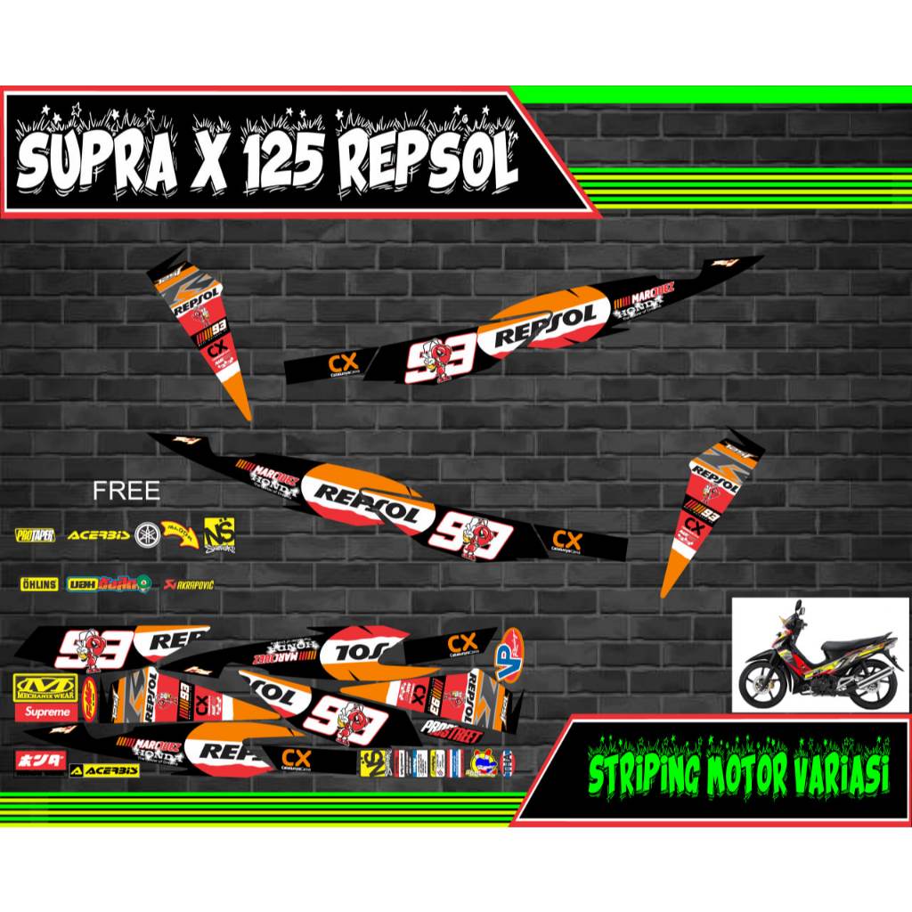Striping Sticker Variation supra x 125 repsol Motorcycle | Shopee Malaysia