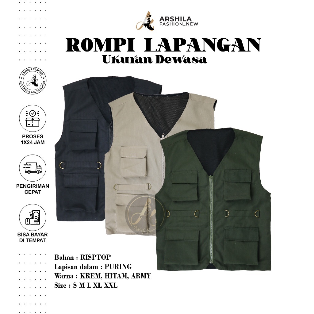 ADULT INNER PURING/MOUNTAIN VEST/VEST SAFARI | Shopee Malaysia