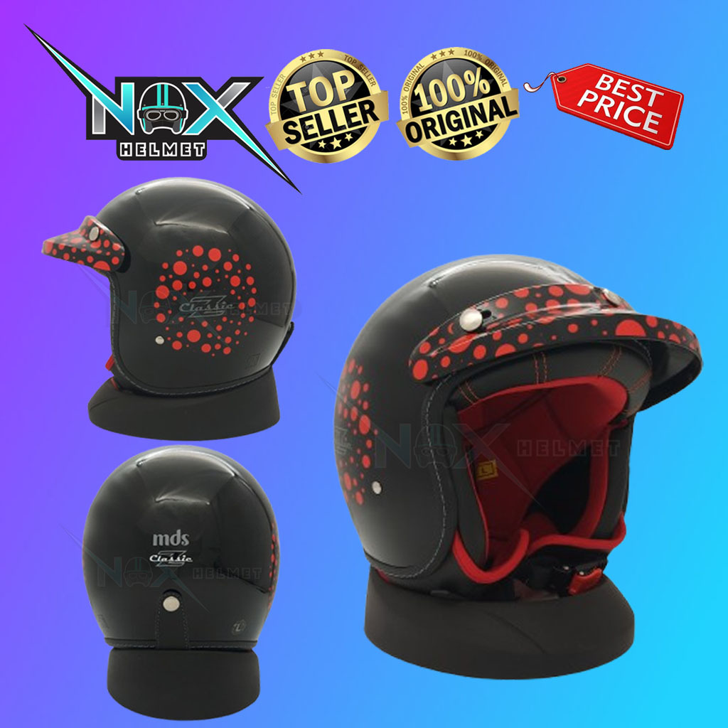 Mds Z Classic Helmet With DOTS 1 Retro Bogo Classic Full Neck (2kg ...