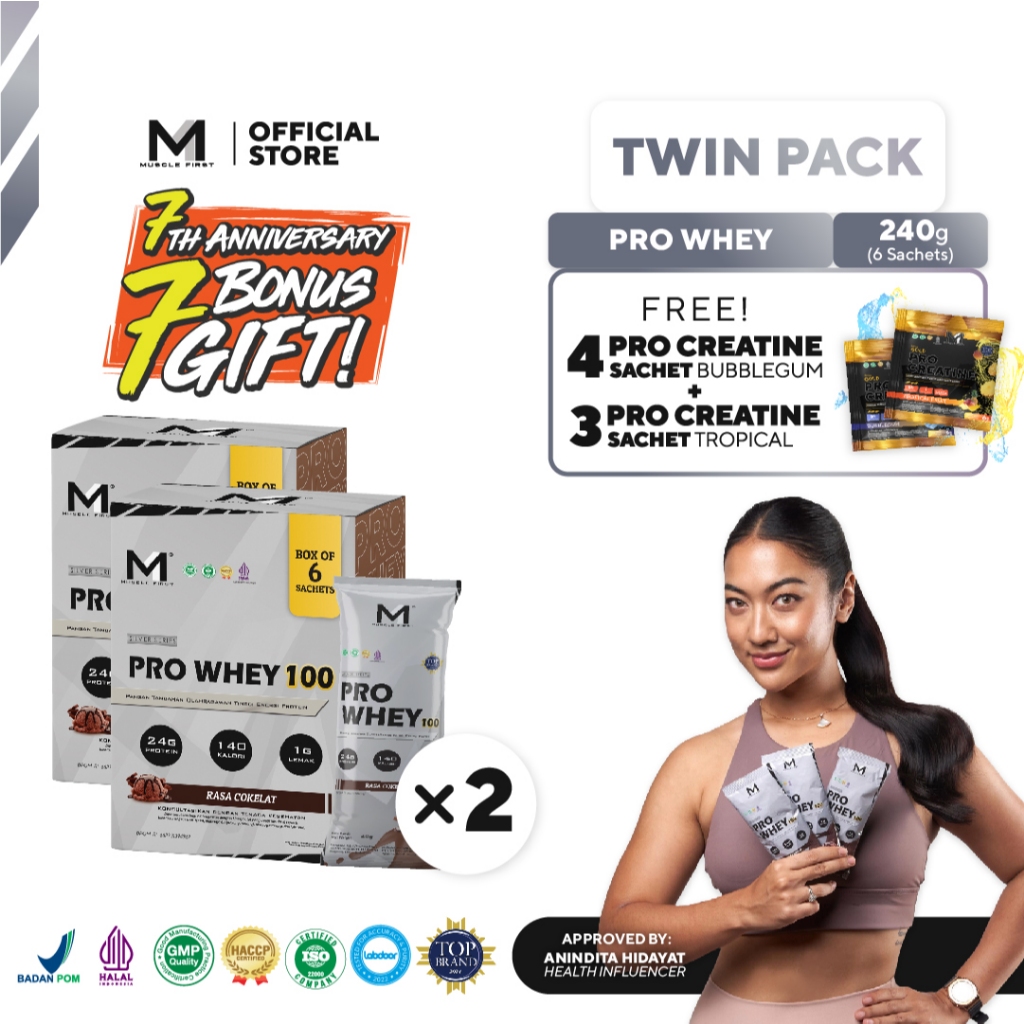 [BUNDLE] Muscle FIRST Whey 100 Box Contains 6 Sachets x2 - Whey Protein ...