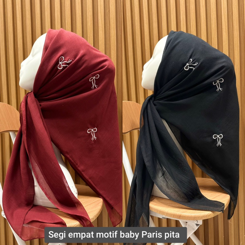 Premium Paris coquette ribbon Hijab upright embroidered comfortable and ...