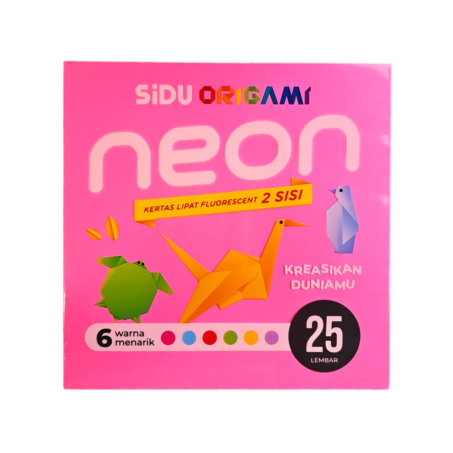 Origami Neon Paper 2-sided SiDU Small 12x12 Medium 14x14 Large 16x16 ...