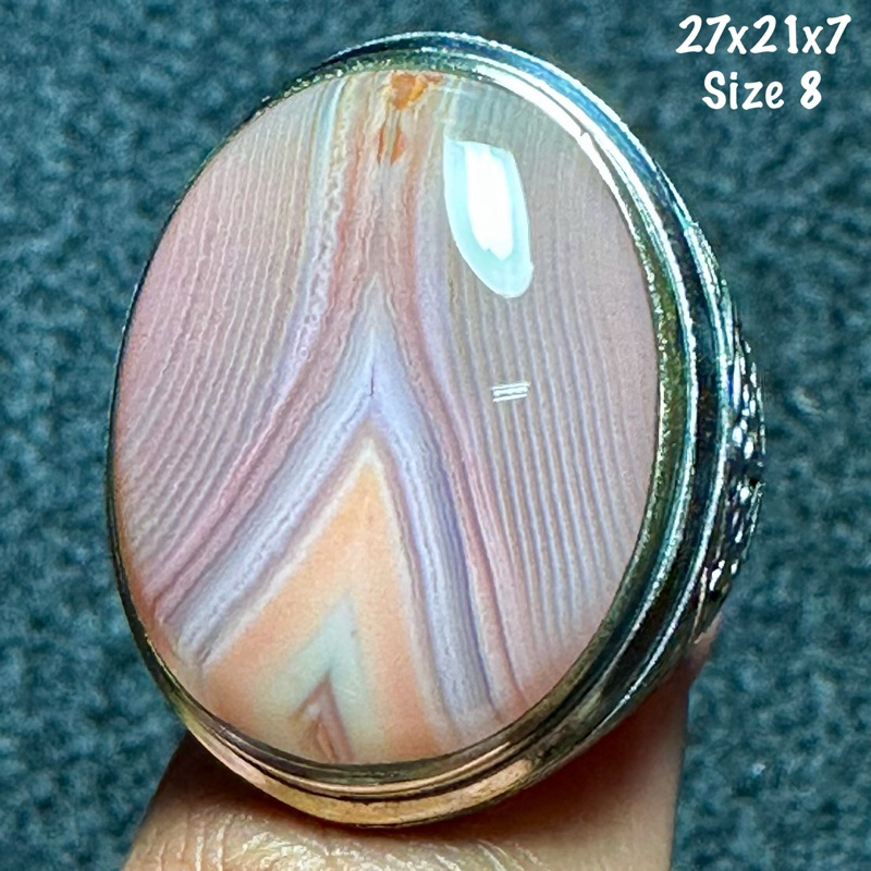 Sulaiman Sakura Junder Crystal Natural Agate Ring (Original Natural ...