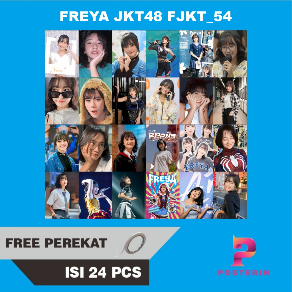Freya JKT48 Aesthetic Vintage Wall Poster Just Install Contains 24 Pcs ...