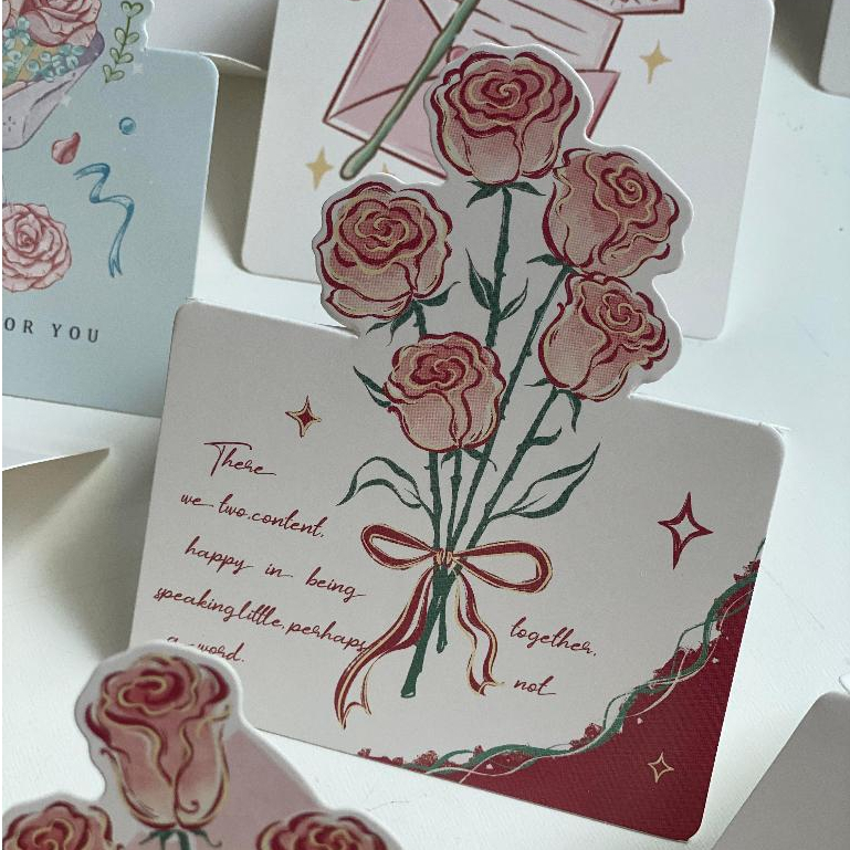 Flower Shape Card/love best wishes Greeting Card | Shopee Malaysia