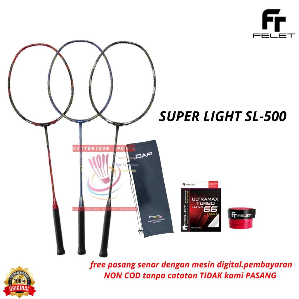 Badminton Racket FELET SUPER LIGHT SL-500 SL 500 ORIGINAL | Shopee Malaysia