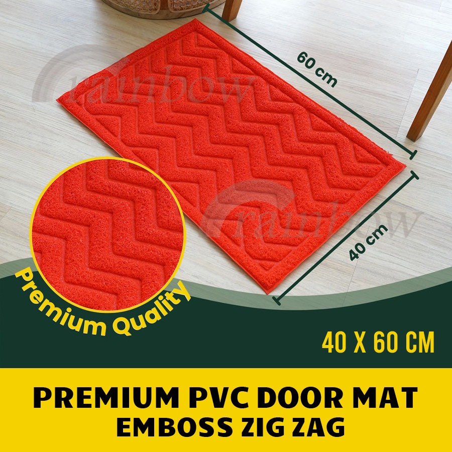 Premium PVC Rubber Carpet Noodle Mat Embossed Motif 40 x 60 ZIG ZAG ...