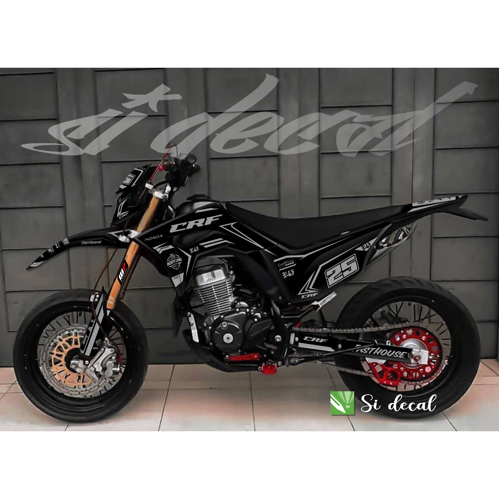 HITAM Decal silver Gray Black Sticker crf 150L full body custom Design ...