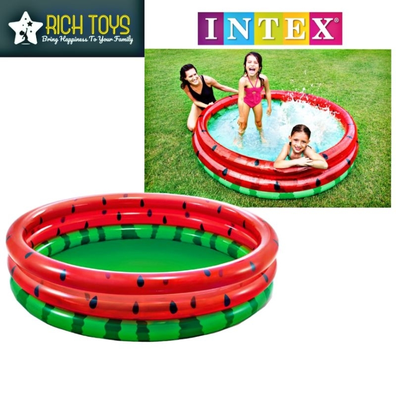 Intex Rubber Swimming Pool Size 168x38cm, 3 Inflatable Ring Pump For ...
