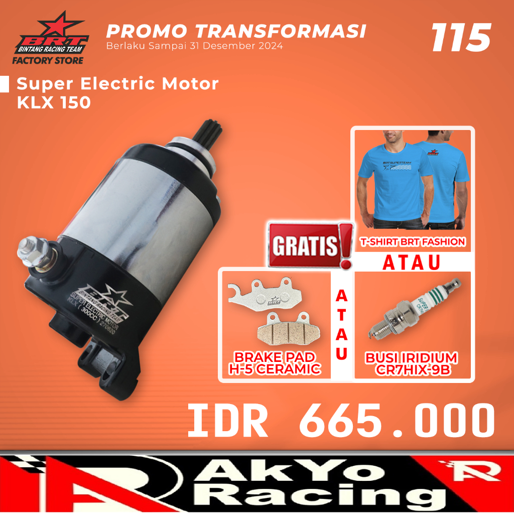 116 Super Electric Motor BRT KLX 150 300cc Dinamo Stater Bore Up Racing ...